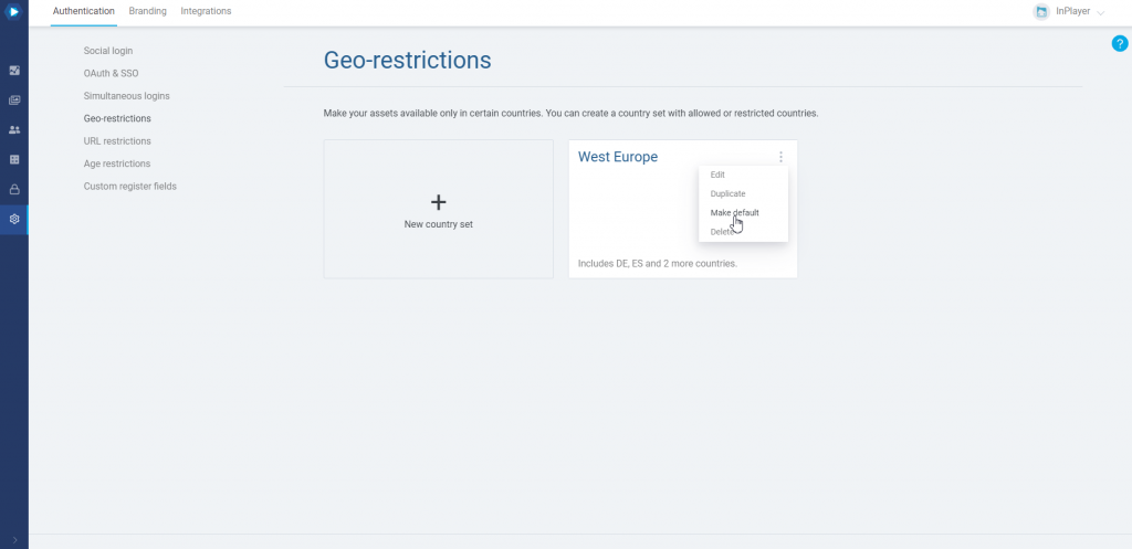 Setting up an asset-specific geo-restriction