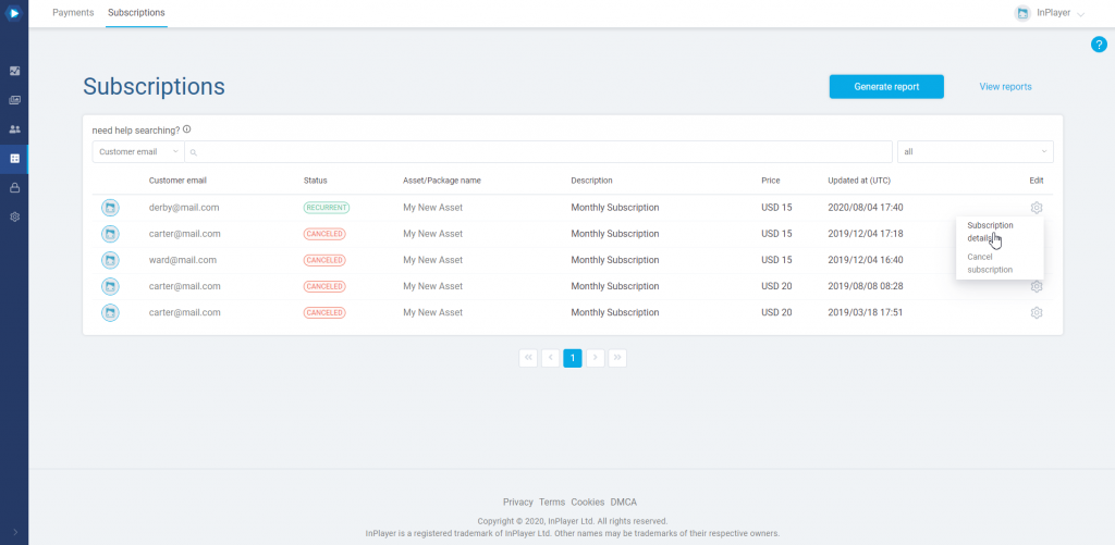 Transactions | InPlayer Paywall Docs