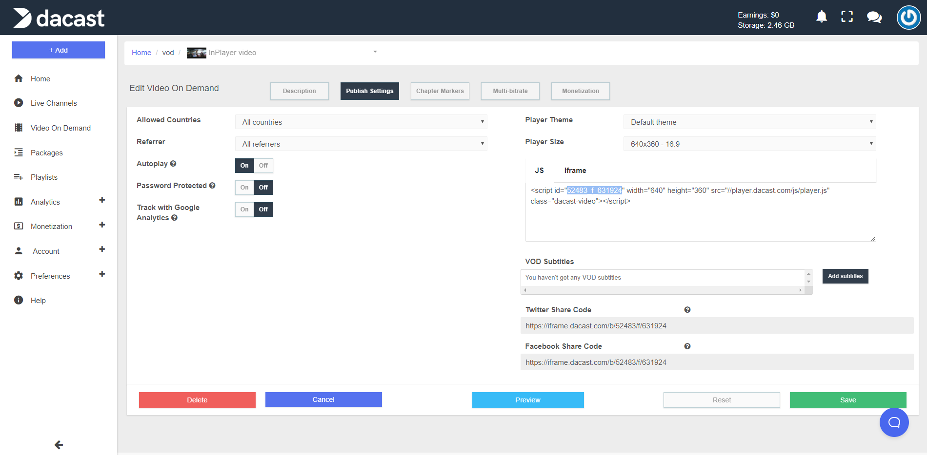 You will find the Content ID in the embed code box on the right.